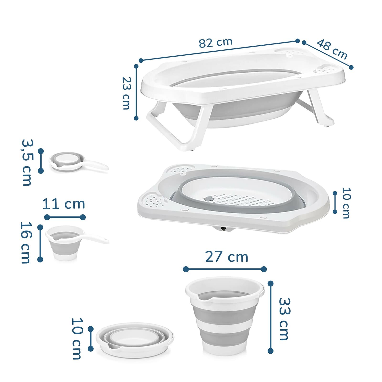 baby plus 3’lü Katlanabilir Küvet Set - ebebek